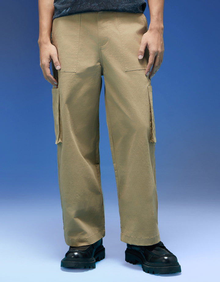 Beige Bellow Pocket Woven Exclusive Cargo Pant – Veirdo