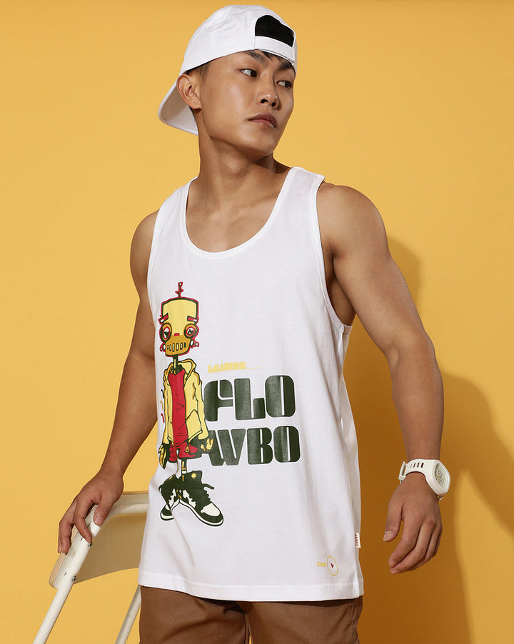 Flowbo White Gym Vest – Veirdo