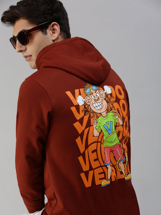 Veirdo's Rust Back Printed Regular Fit Hoodie