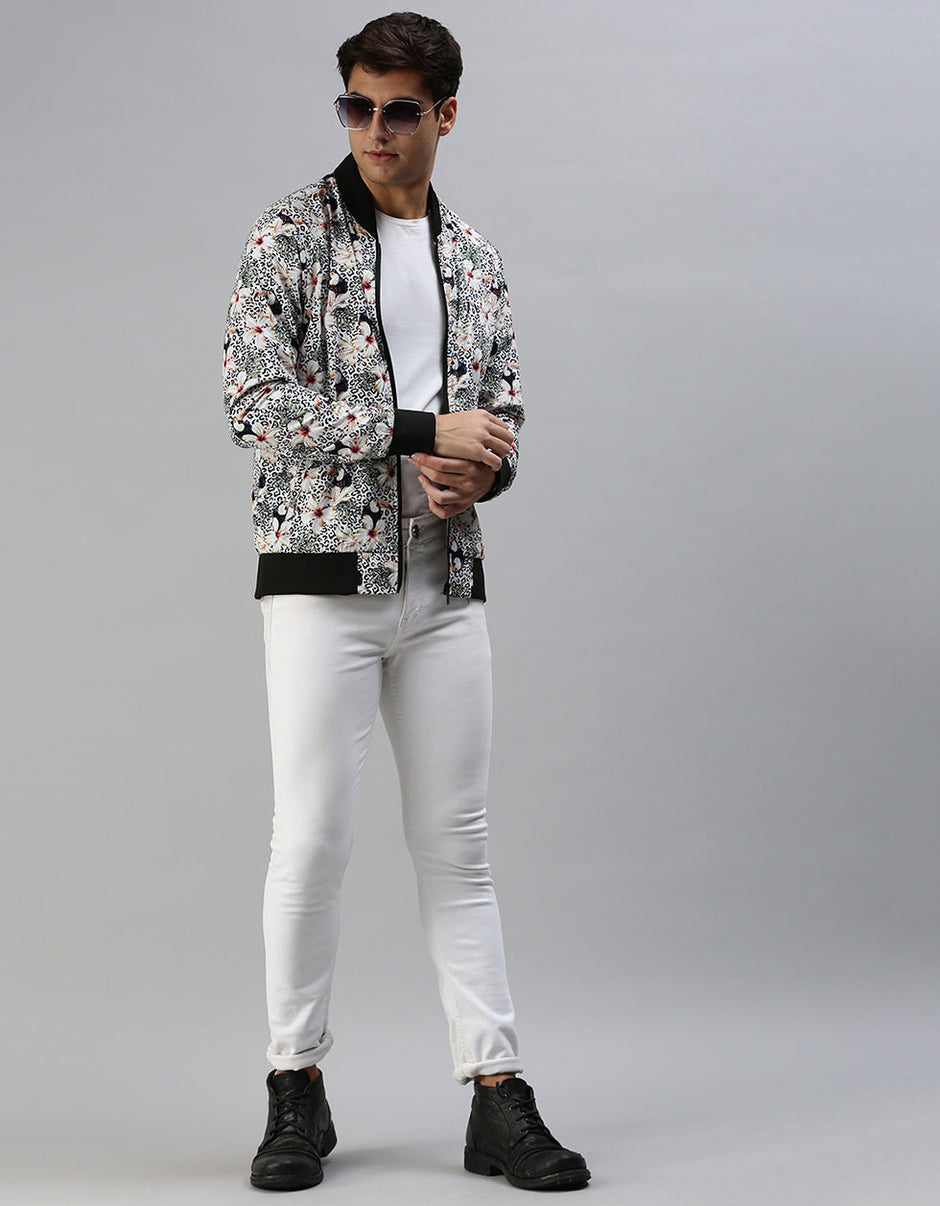Buy White Shacket Mens | White Floral Printed Shacket for Men | Veirdo